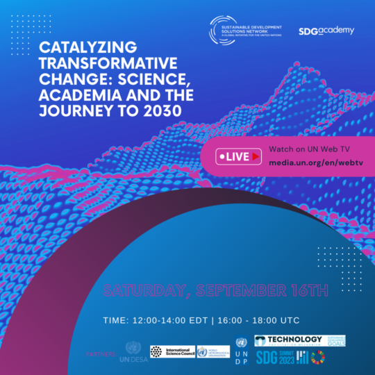 SDG Academy at UNGA & SDG Summit Events SDG Academy